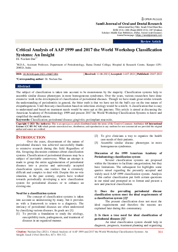 (PDF) Critical Analysis of AAP 1999 and 2017 the World Workshop ...