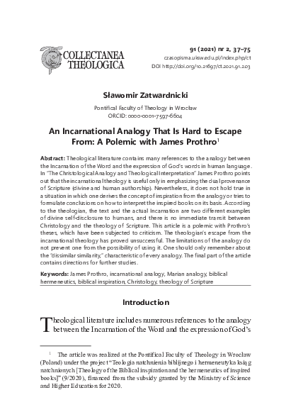 (PDF) An Incarnational Analogy That is Hard to Escape From: A Polemic ...