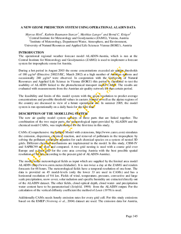 (PDF) A New Ozone Prediction System Using Operational Aladin Data