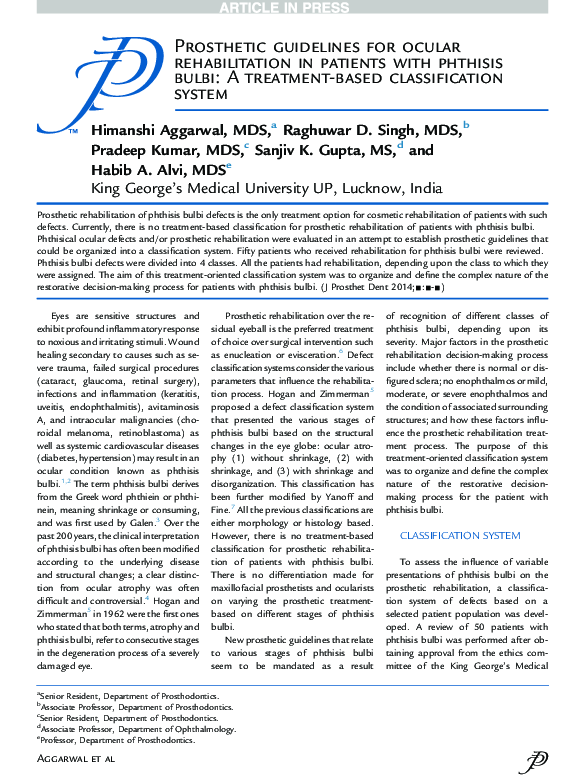 (PDF) Prosthetic guidelines for ocular rehabilitation in patients with ...
