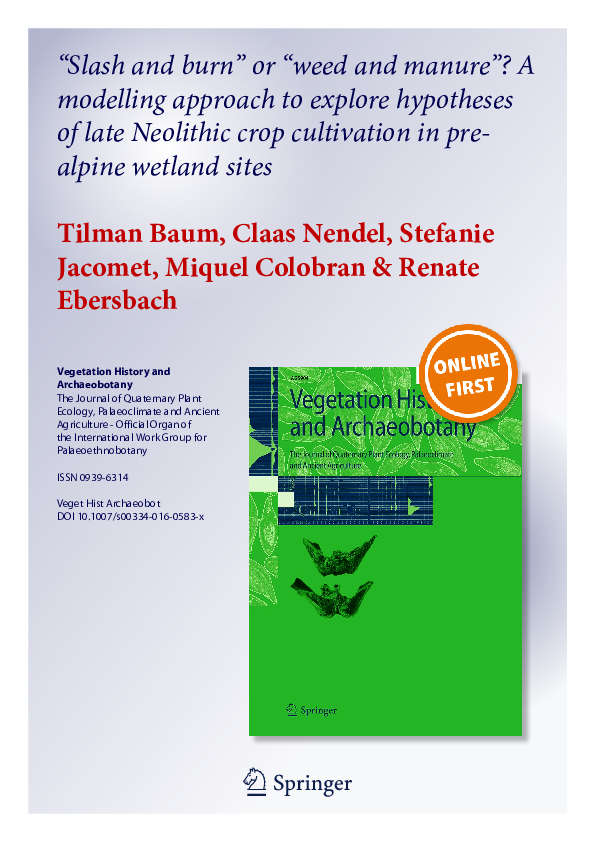 (PDF) Baum, T./Nendel, C./Jacomet, S./Colobran, M./Ebersbach, R. (2016 ...