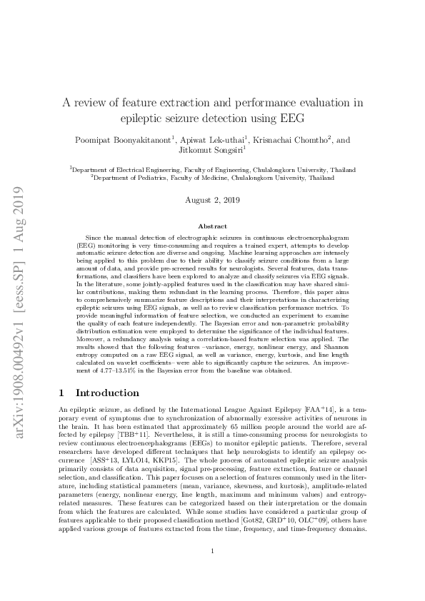 Pdf A Review Of Feature Extraction And Performance Evaluation In