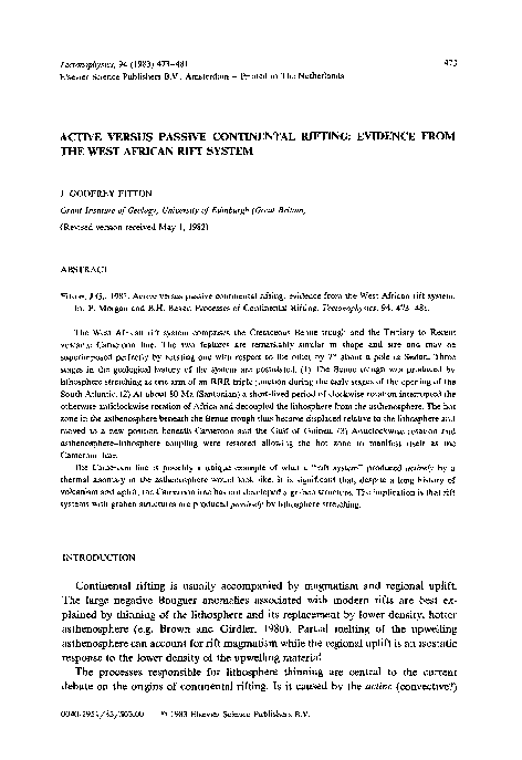 (PDF) Active versus passive continental rifting: Evidence from the West ...