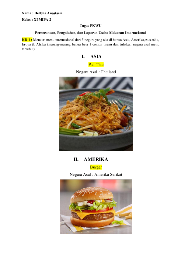(PDF) Tugas PKWU [Menu Internasional]