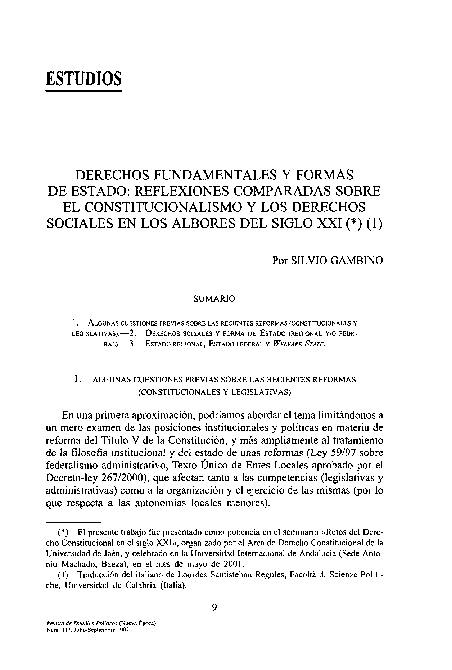 (PDF) Derechos fundamentales y formas de Estado: Reflexiones comparadas sobre el ...