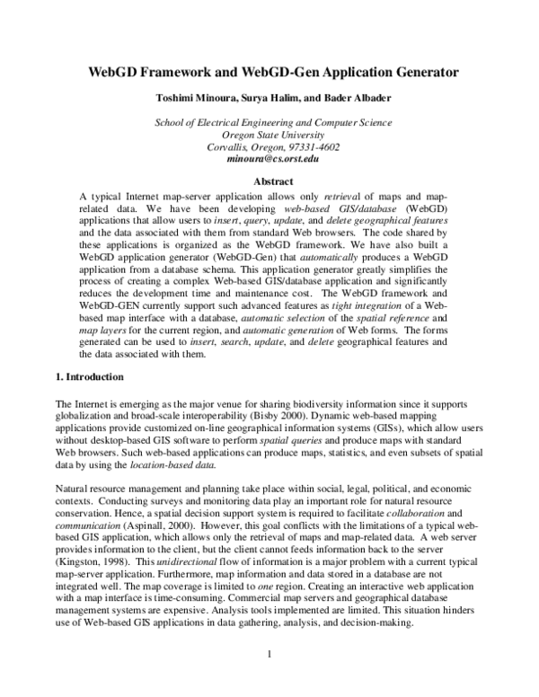 (PDF) WebGD framework and WebGD-GEN application generator