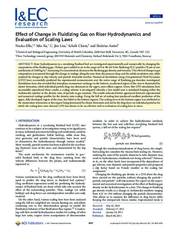 (PDF) Effect of Change in Fluidizing Gas on Riser Hydrodynamics and ...