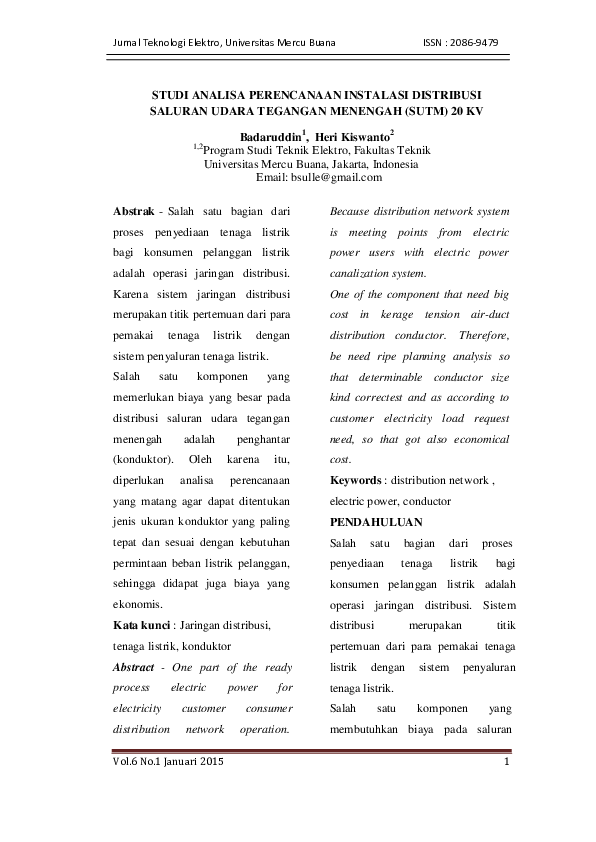 (PDF) Studi Analisa Perencanaan Instalasi Distribusi Saluran Udara ...