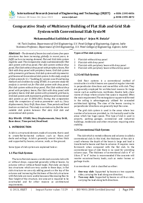 (PDF) Comparative Study of Multistory Building of Flat Slab and Grid ...