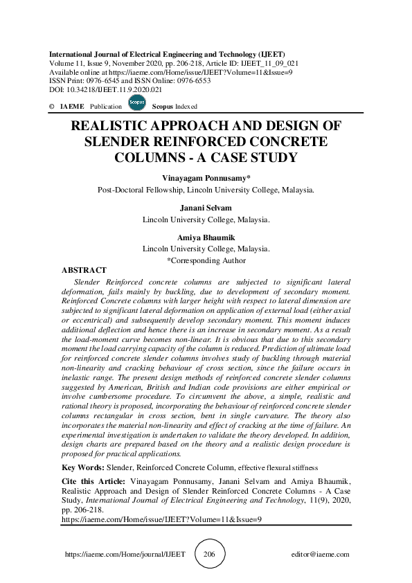 (PDF) REALISTIC APPROACH AND DESIGN OF SLENDER REINFORCED CONCRETE ...