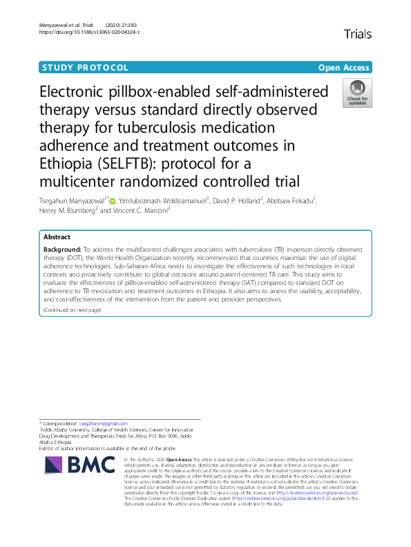 (PDF) Electronic pillbox-enabled self-administered therapy versus ...