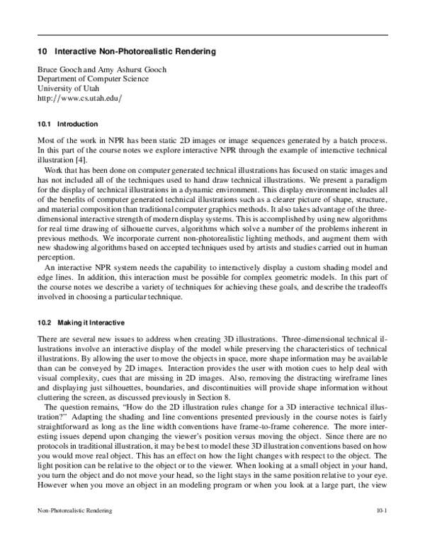 (PDF) Interactive non-photorealistic rendering