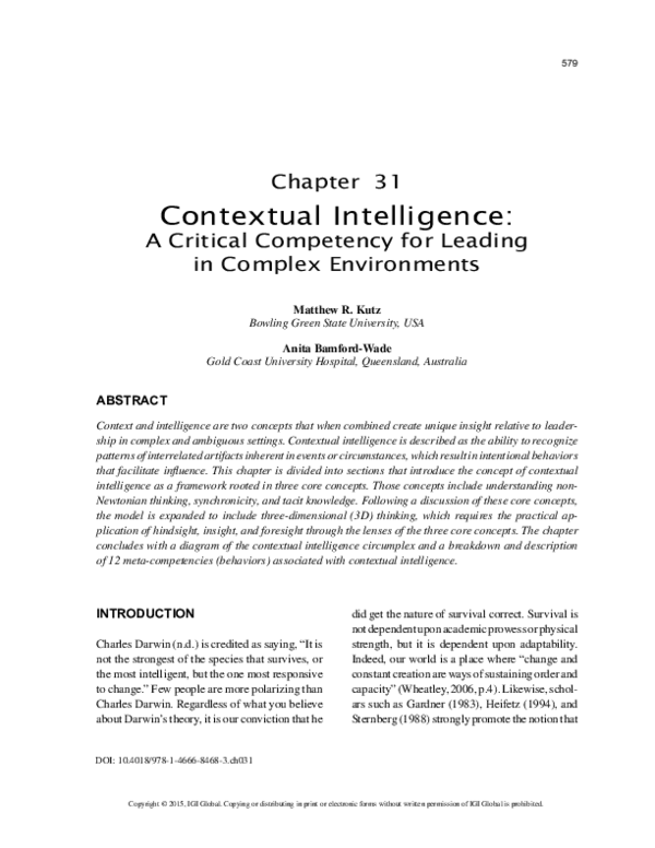 (PDF) Contextual Intelligence