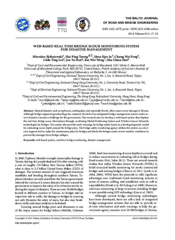 (PDF) Web-based real time bridge scour monitoring system for disaster ...