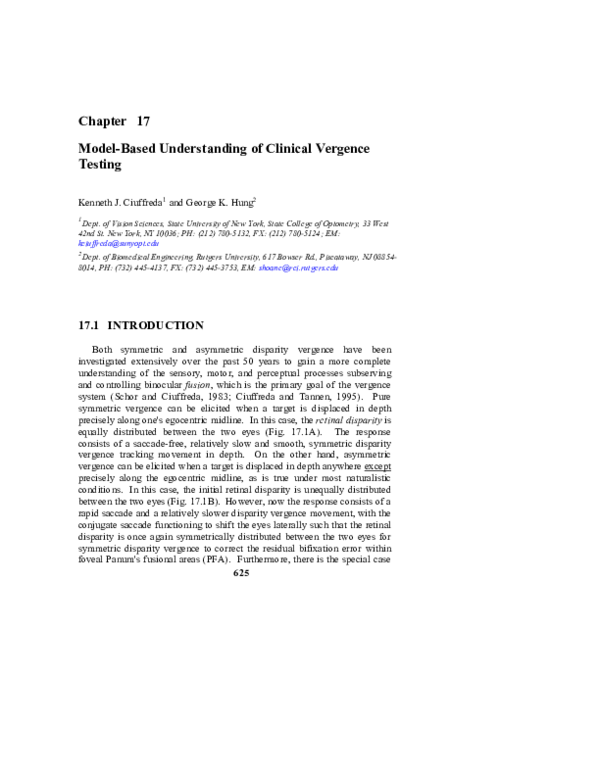 (PDF) Model-Based Understanding of Clinical Vergence Testing