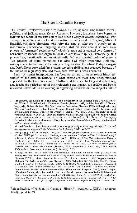 (PDF) The State in Canadian History