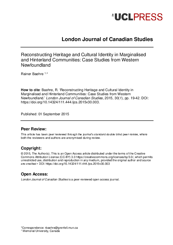 (PDF) Reconstructing Heritage and Cultural Identity in Marginalised and ...