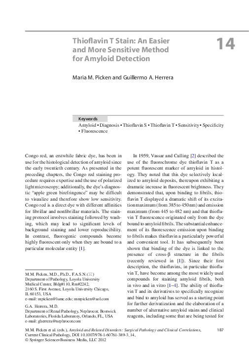 (PDF) Thioflavin T Stain: An Easier and More Sensitive Method for ...