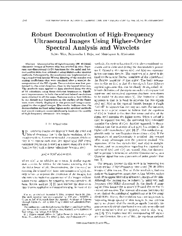 (PDF) Robust deconvolution of high-frequency ultrasound images using higher-order spectral ...