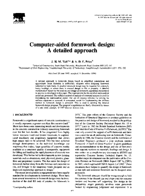 (PDF) Computer-aided formwork design: A detailed approach