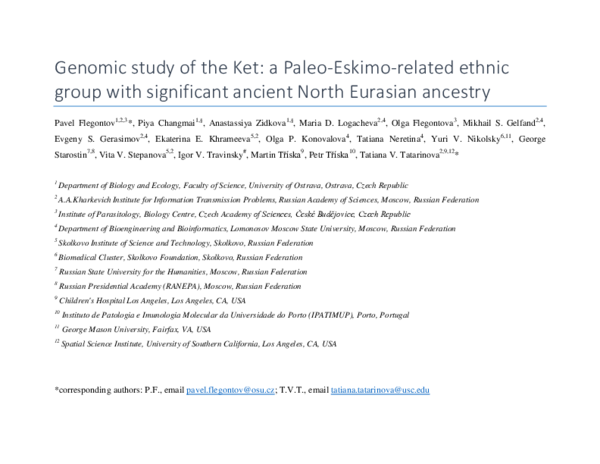 (PDF) Genomic study of the Ket: a Paleo-Eskimo-related ethnic group ...