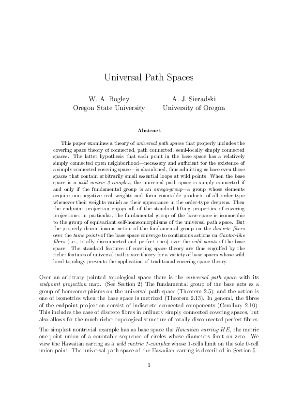 (PDF) Universal path spaces