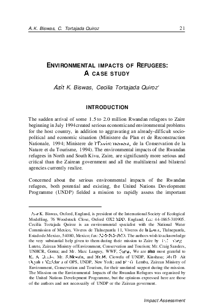 (PDF) Environmental Impacts of Refugees: A Case Study