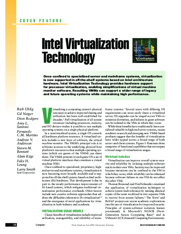 (PDF) Intel virtualization technology
