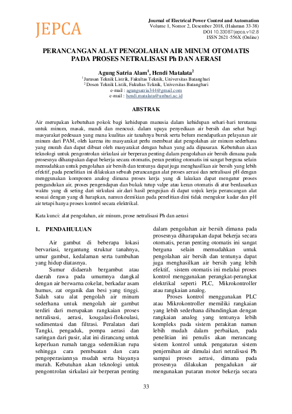(PDF) PERANCANGAN ALAT PENGOLAHAN AIR MINUM OTOMATIS PADA PROSES ...