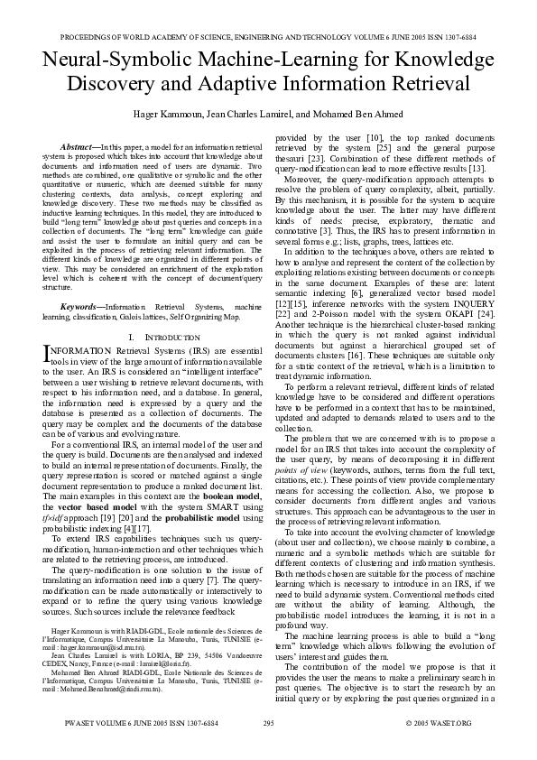 (PDF) Neural-Symbolic Machine-Learning for Knowledge Discovery and ...