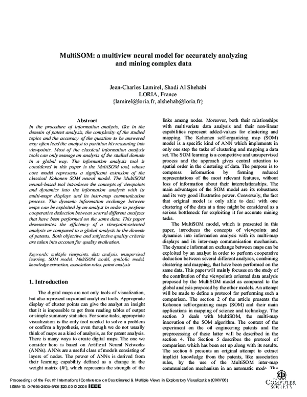 (PDF) MultiSOM: A Multiview Neural Model for Accurately Analyzing and Mining Complex Data | Jean ...