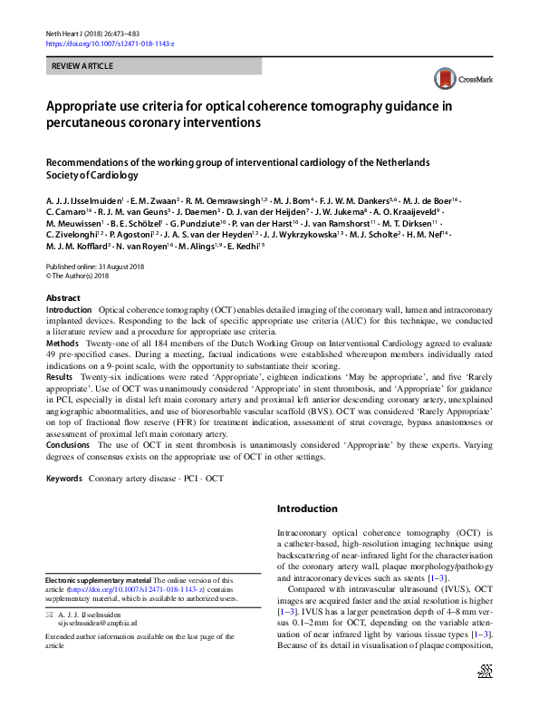 (PDF) Appropriate use criteria for optical coherence tomography ...