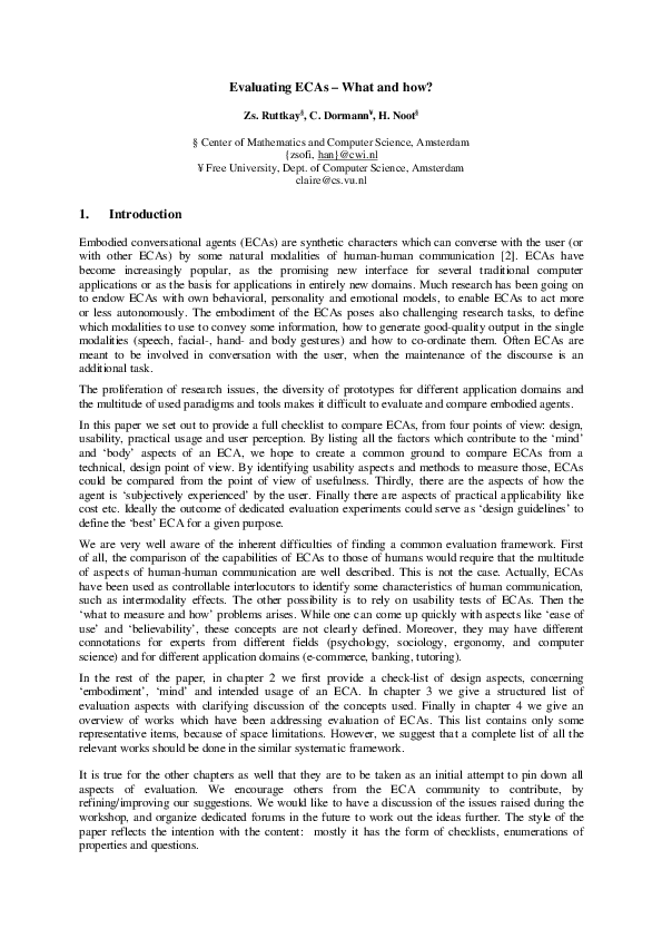 (PDF) Evaluating ECAs - What,how and why?