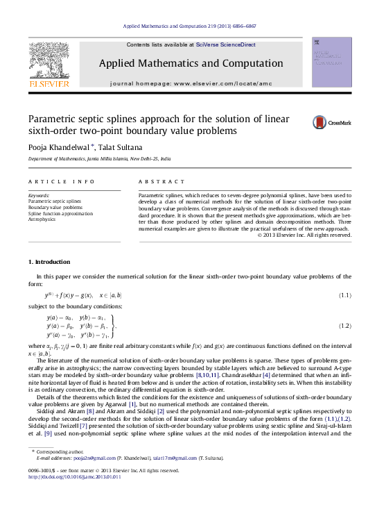 (PDF) Parametric septic splines approach for the solution of linear sixth-order two-point ...