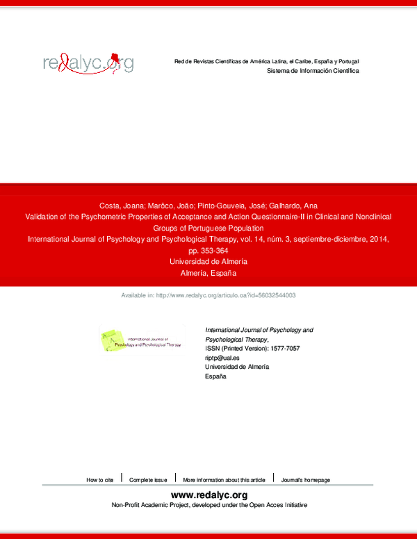 (PDF) Acceptance and Action Questionnaire II