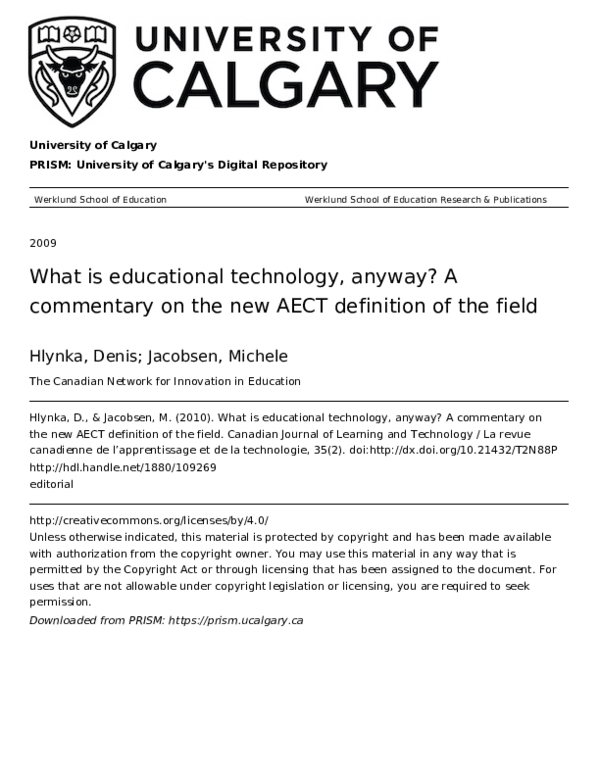 (PDF) What is educational technology, anyway? A commentary on the new ...