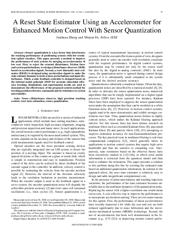 (PDF) A Reset State Estimator Using an Accelerometer for Enhanced ...
