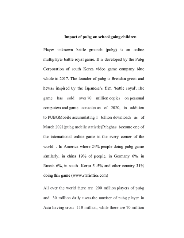 (DOC) Pubg research proposal