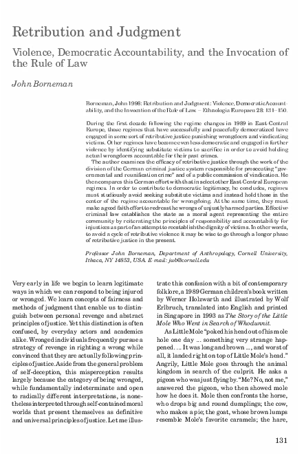 (PDF) Retribution and Judgment Violence, Democratic Accountability, and ...