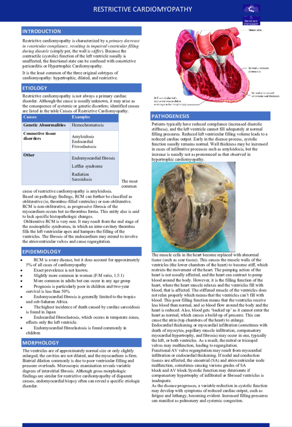 (DOC) Restrictive cardiomyopathy Poster