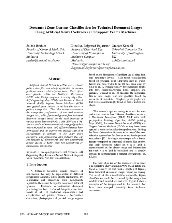 (PDF) Document zone content classification for technical document images using artificial neural ...