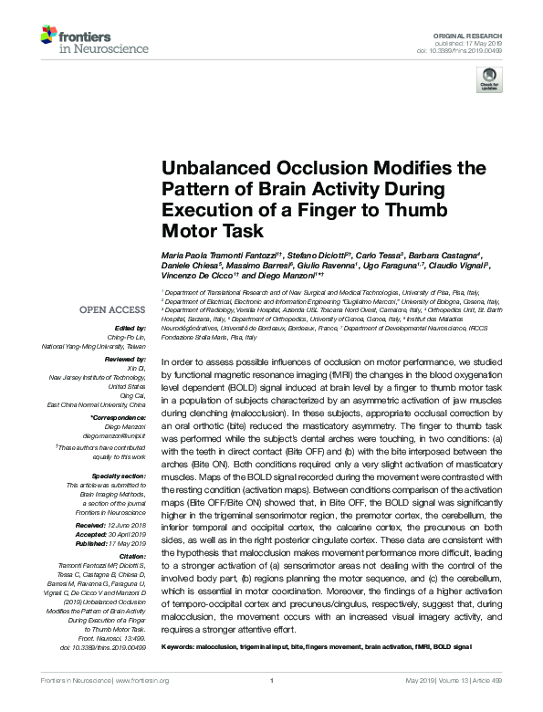 (PDF) Unbalanced Occlusion Modifies the Pattern of Brain Activity ...