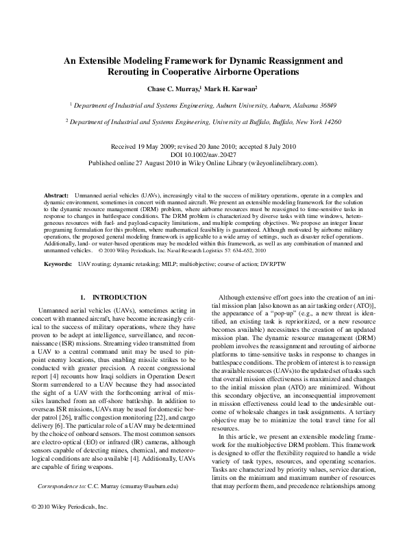 (PDF) An extensible modeling framework for dynamic reassignment and rerouting in cooperative ...