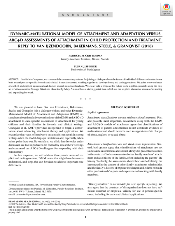 (PDF) Dynamic-Maturational Model of Attachment and Adaptation Versus ...
