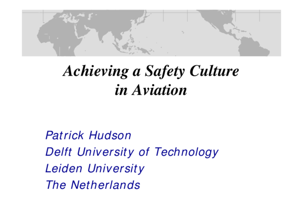 (PDF) Achieving a Safety Culture in Aviation