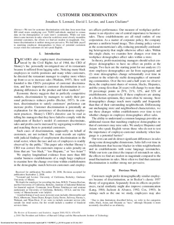 (PDF) Customer Discrimination