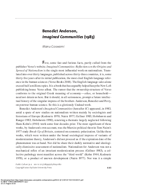 (PDF) Benedict Anderson