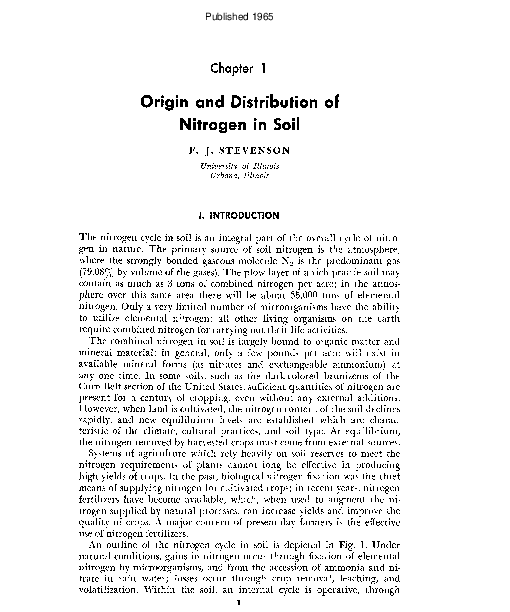 (PDF) Origin and distribution of nitrogen in soil