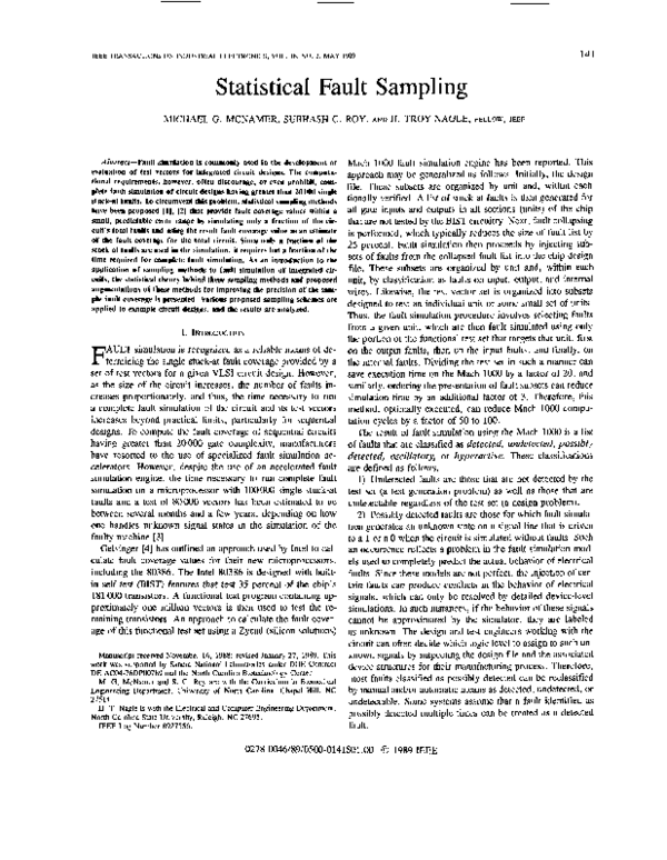 (PDF) Statistical fault sampling
