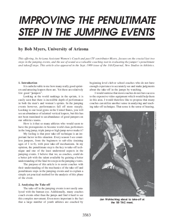 (PDF) Improving the penultimate step in the jumping events
